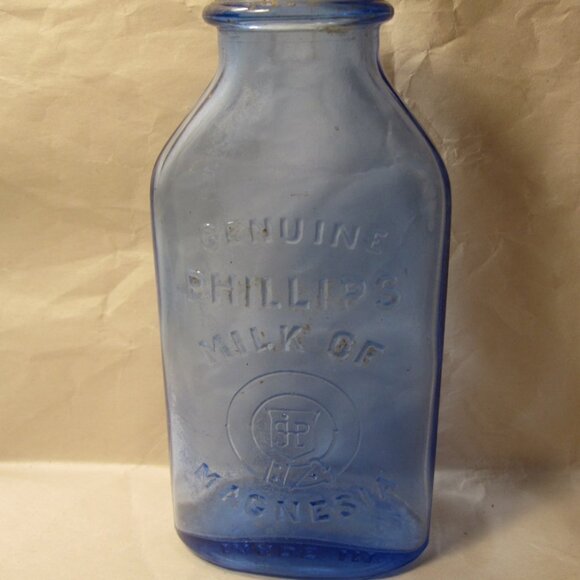 Accents | Vintage 5 Phillips Milk Of Magnesia Cobalt Blue Glass Bottle ...
